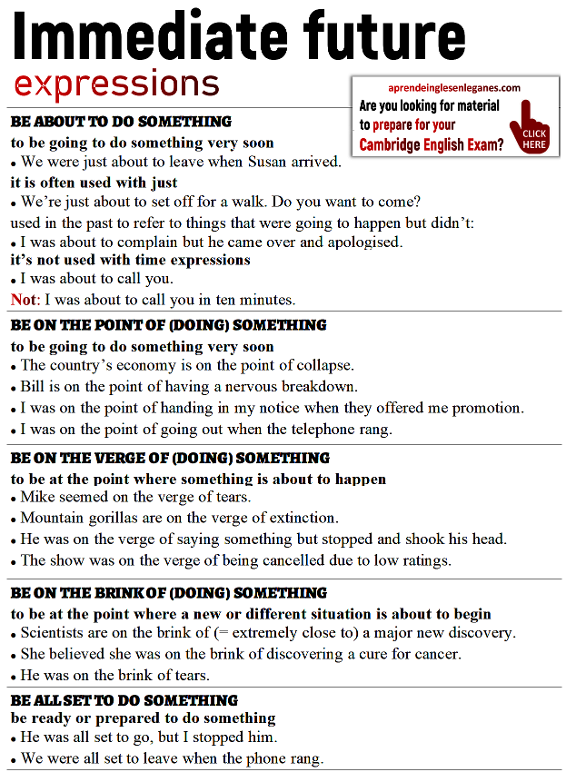 Immediate future expressions